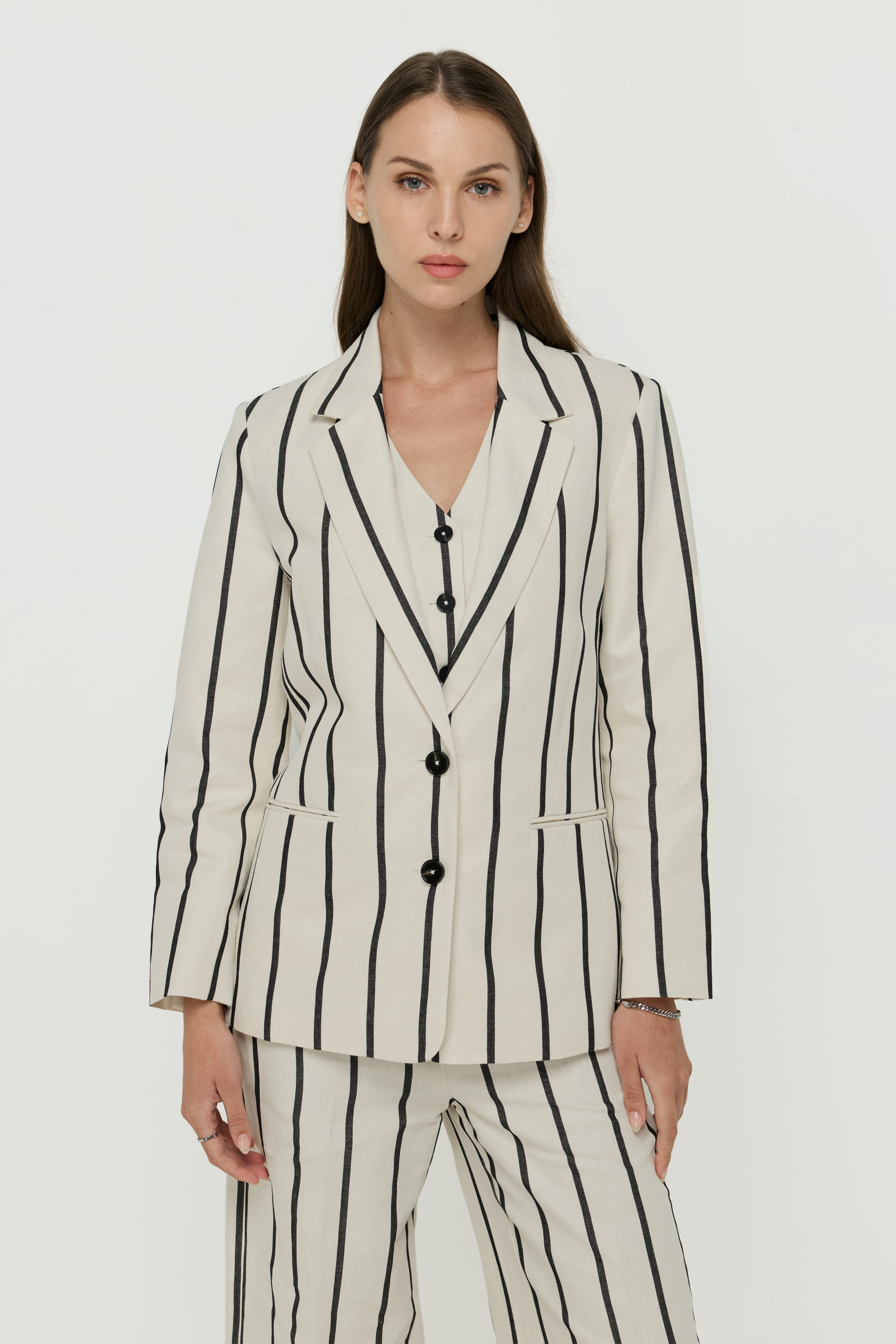 STRIPED COTTON AND LINEN BLAZER – Royal Ivy Regatta Official Store